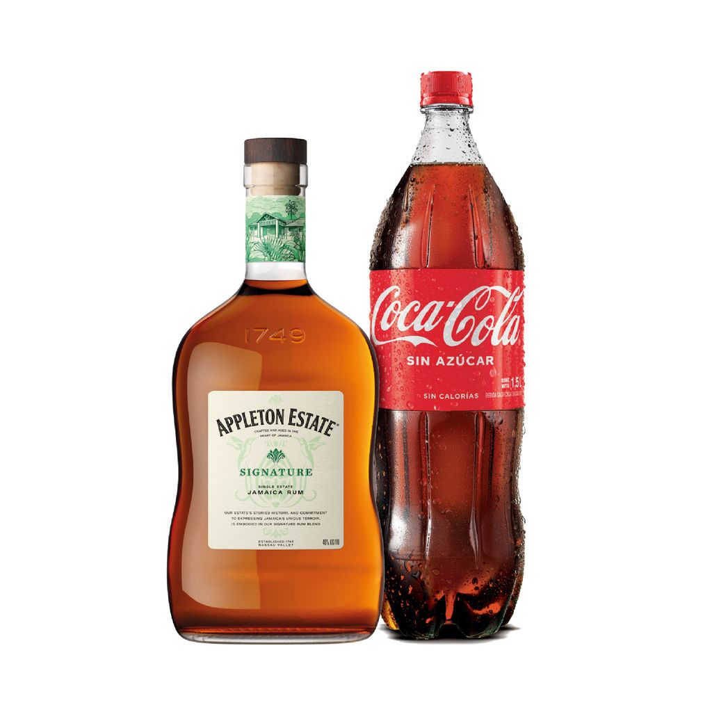 Pack Ron APPLETON Estate Signature Blend Botella 750ml + Gaseosa COCA ...